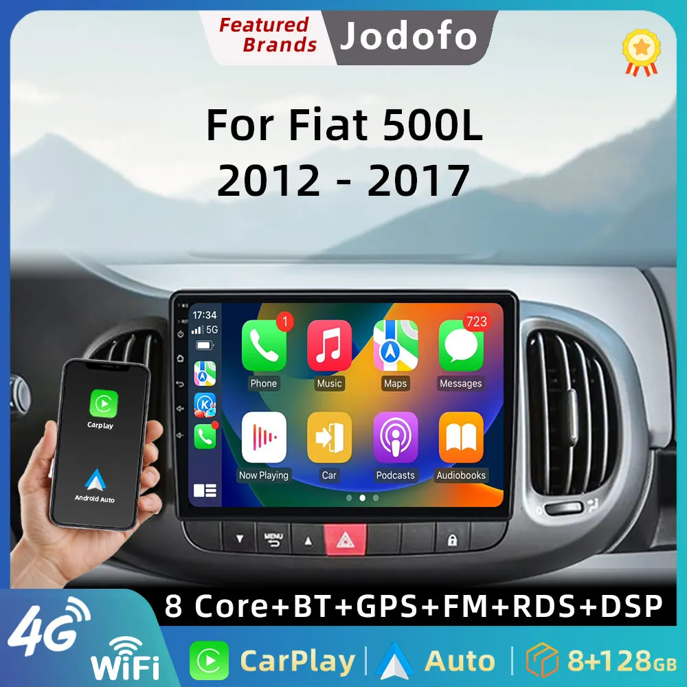 Jodofo-Voice-Wireless-CarPlay-Android-Auto-Radio-For-Fiat-500L-2012 ...