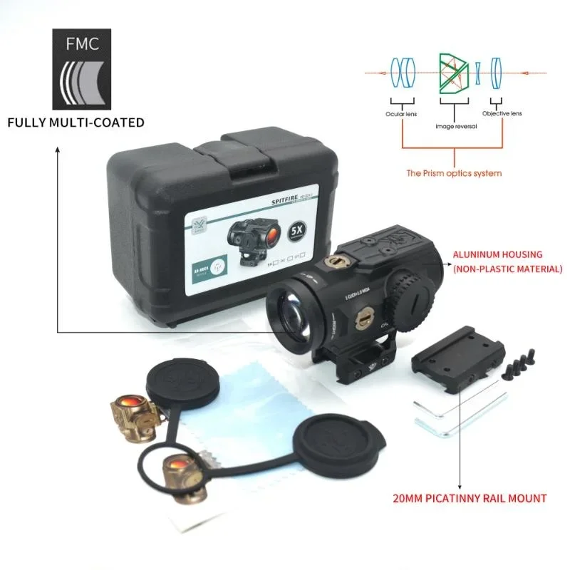 Tactical-Spitfire-3x-5X-Prism-Rifle-Scope-BDC4-Reticle-Red-Dot-Prism ...