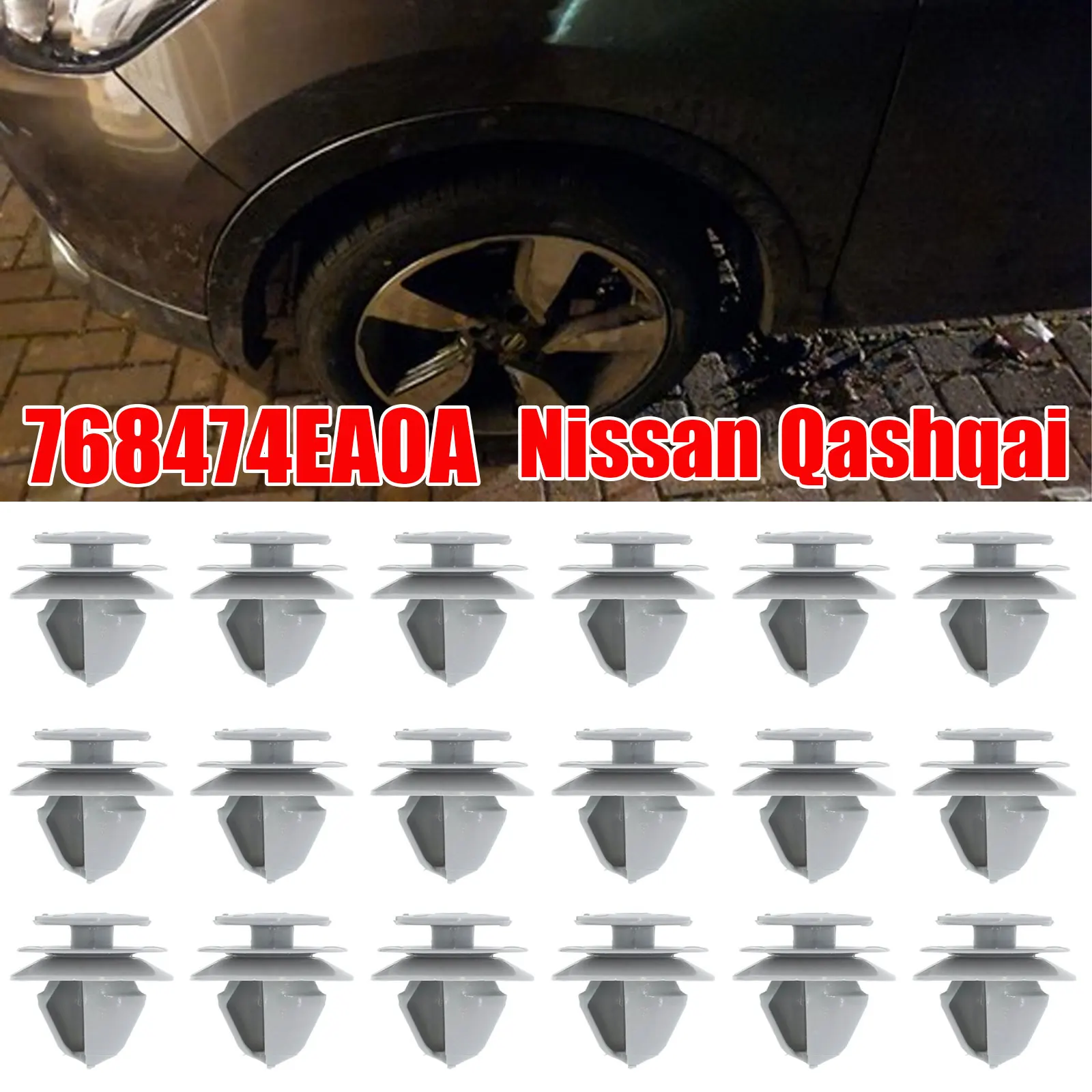 Front Wheel Arch Flare and Trim Moulding Clips for Nissan Qashqai 2014 ...