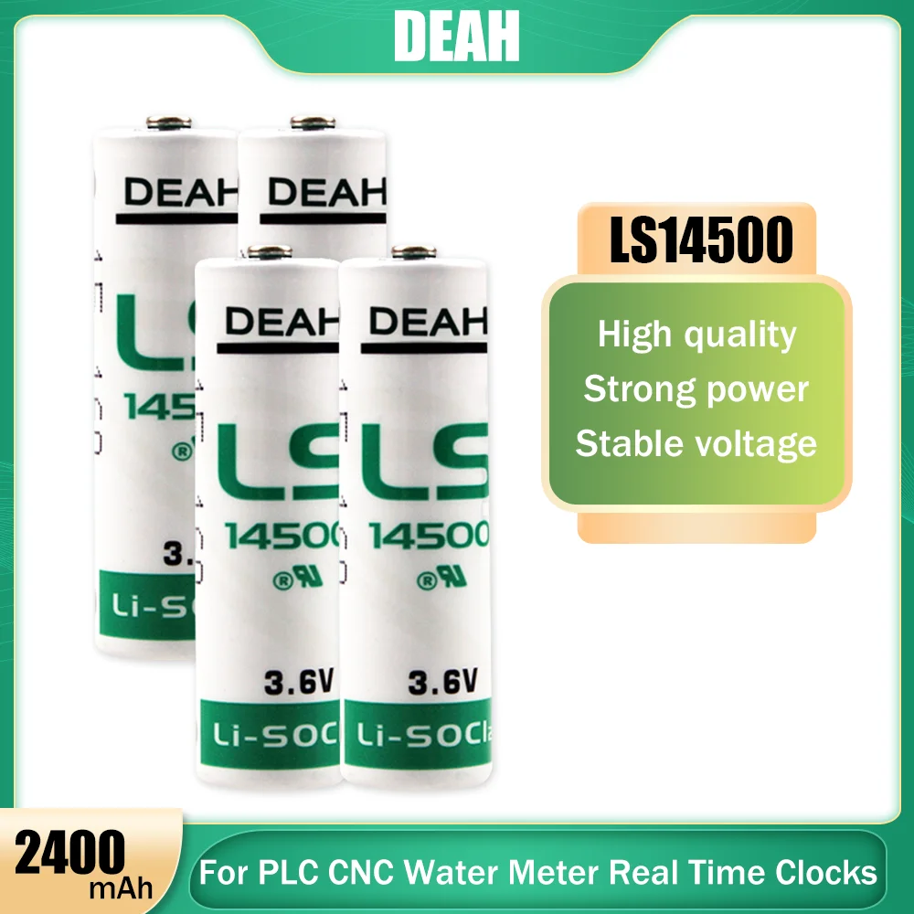 4PCS LS14500 ER14505 LS 14500 3.6V Li-Ion Lithium Battery For PLC CNC ...