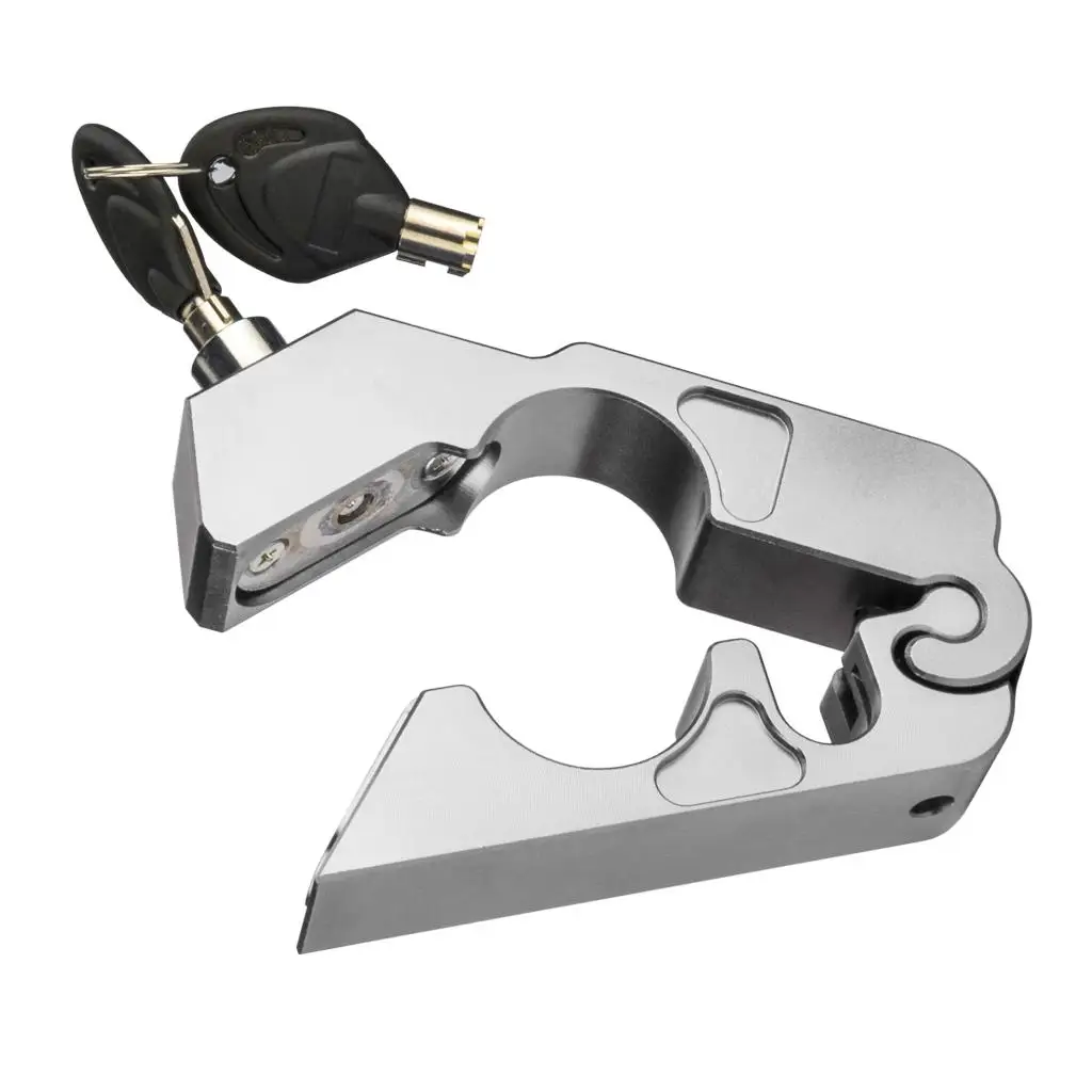Silver-Motorcycle-Lock-Anti-Theft-Handlebar-for-Scooters-ATV-Street ...