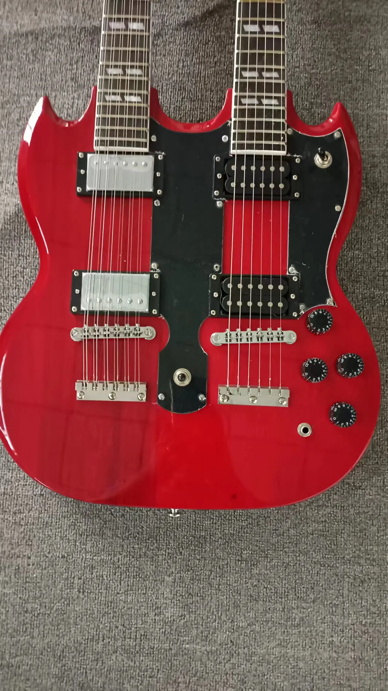 Sg Shaped Double Neck Electric Guitar, 6 Strings + 12 Strings ...