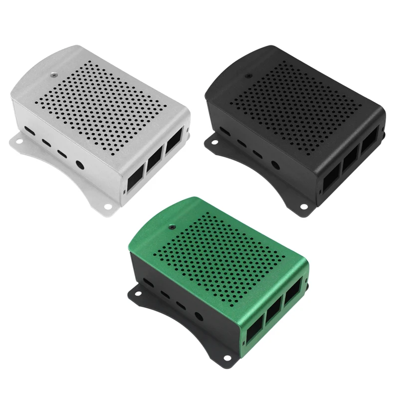 Raspberry Pi 4 Aluminum Alloy Case Metel Box with Hanging Bracket sup ...