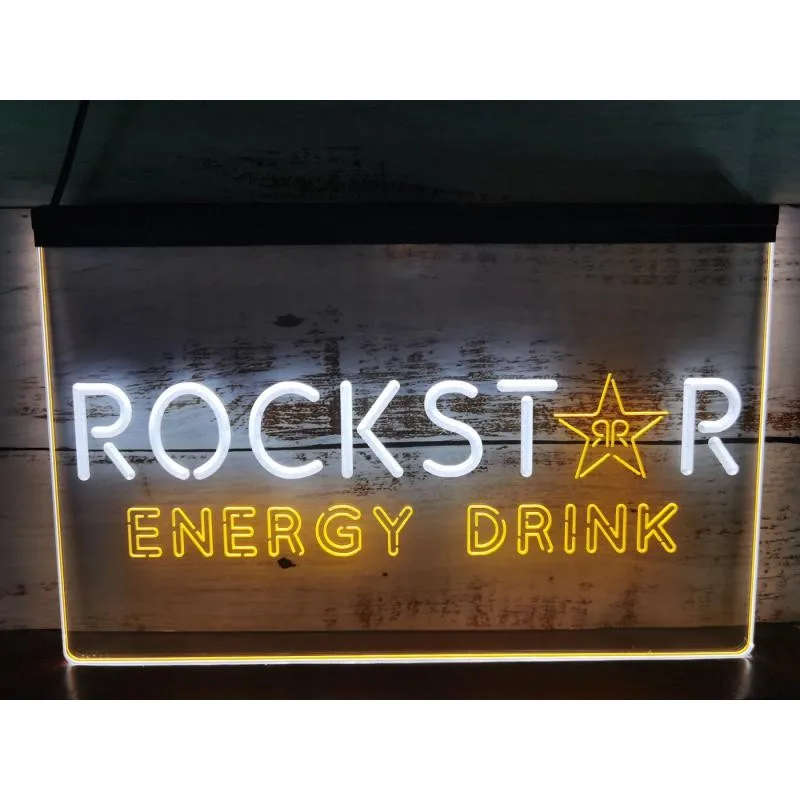 Rockstar Energy RR Star Logo Dual Color LED Neon Sign 2 Color Display ...