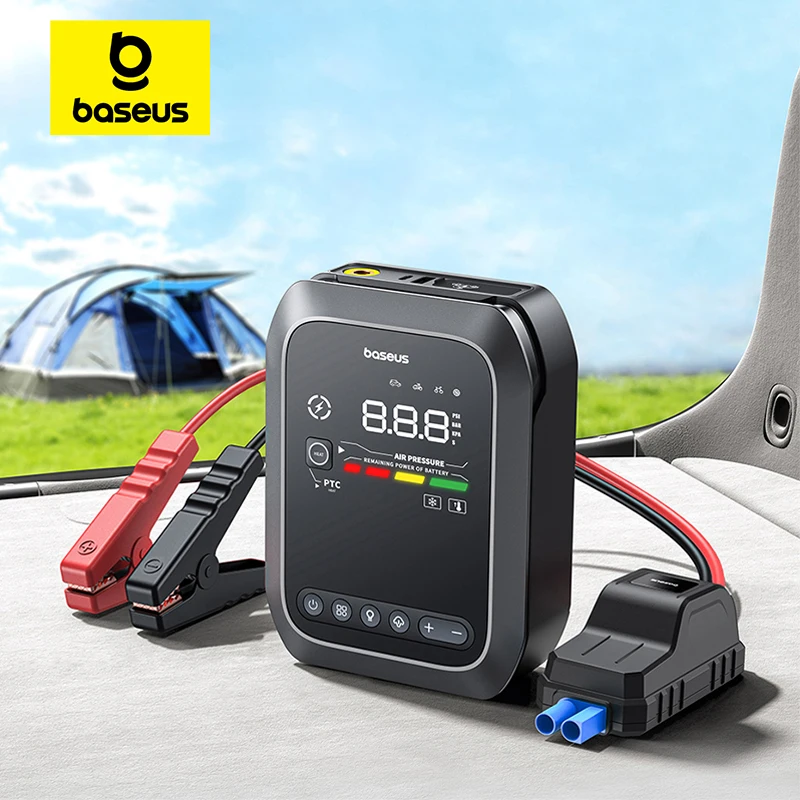 Baseus 4 in 1 Jump Starter with Car Air Pump 1200A Car Jump Starter ...