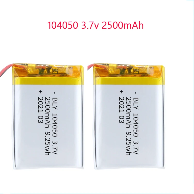 104050 Batteries 104050 3.7V 2500mAh Polymer Lithium Rechargeable ...