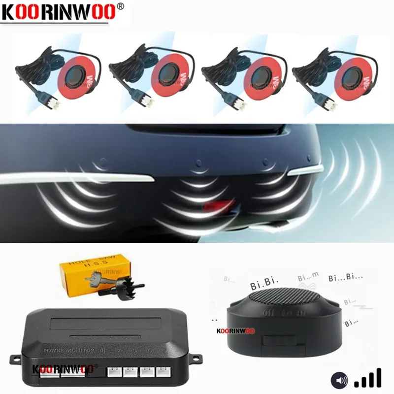 Koorinwoo Universal Original Flat Sensor 16.5mm Car Parking Sensors 4 ...