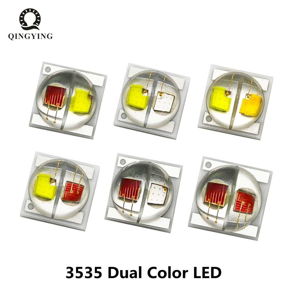 10pcs-Dual-Color-High-Power-LED-Chip-3535-2W-2x1W-Bicolor-Beads-White ...