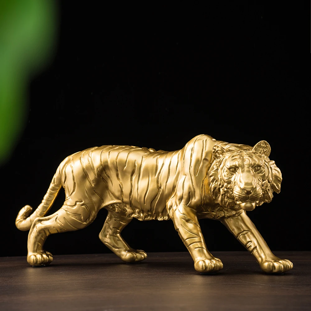 NORTHEUINS-Resin-Golden-Tiger-Figurines-for-Interior-Home-Office ...