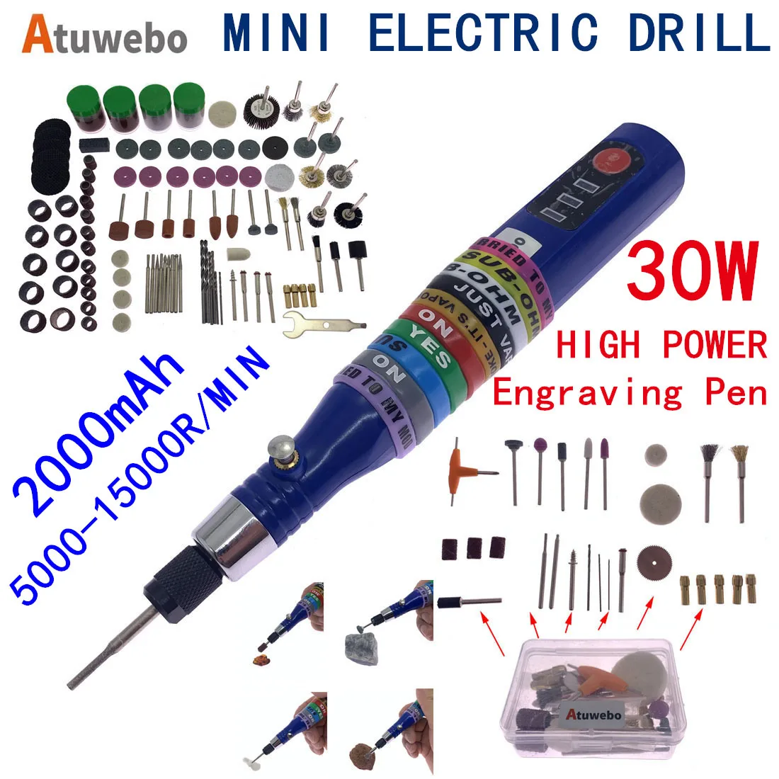 Mini-taladro-el-ctrico-inal-mbrico-amoladora-recargable-bater-a-extra ...