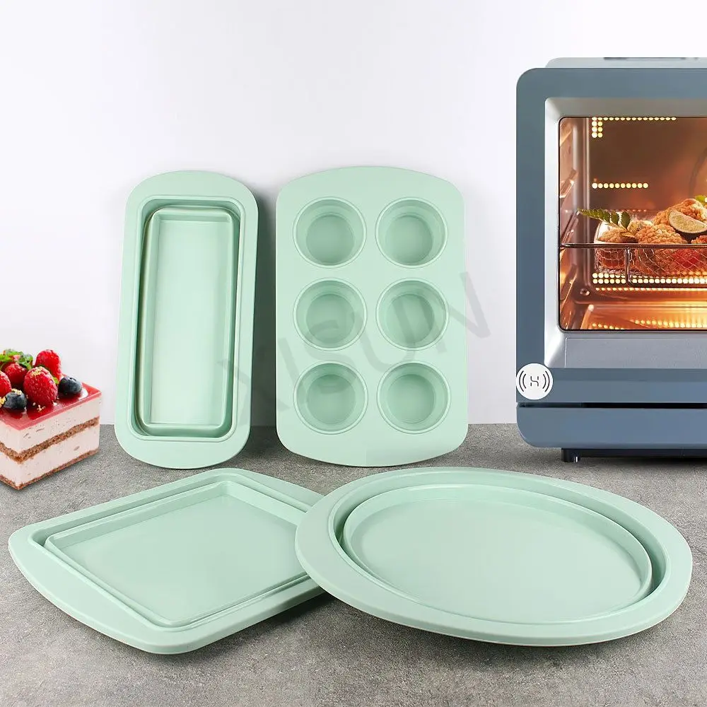 Collapsible-Toast-Folding-Silicone-Cake-Mold-Muffin-6-Grid-Bread-Round ...