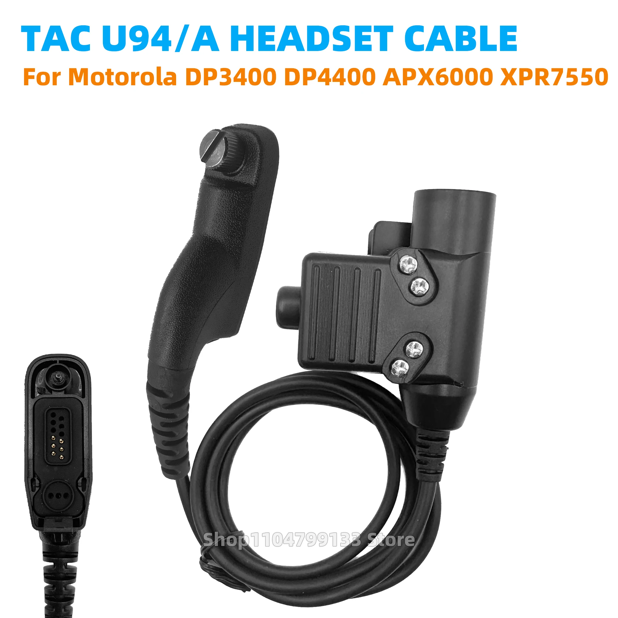 Military Headset Adapter U94 PTT For Motorola Xir P8268 P8668 APX6000 ...