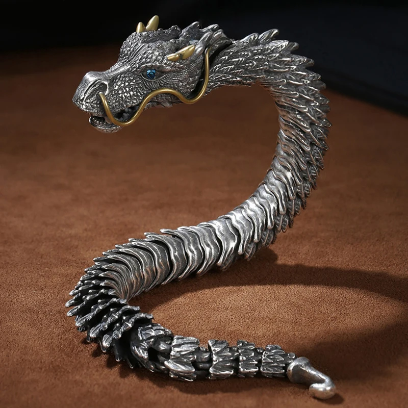 Traditional-Tibetan-Buddhism-Dragon-Bracelet-Domineering-Dragon-Scales ...