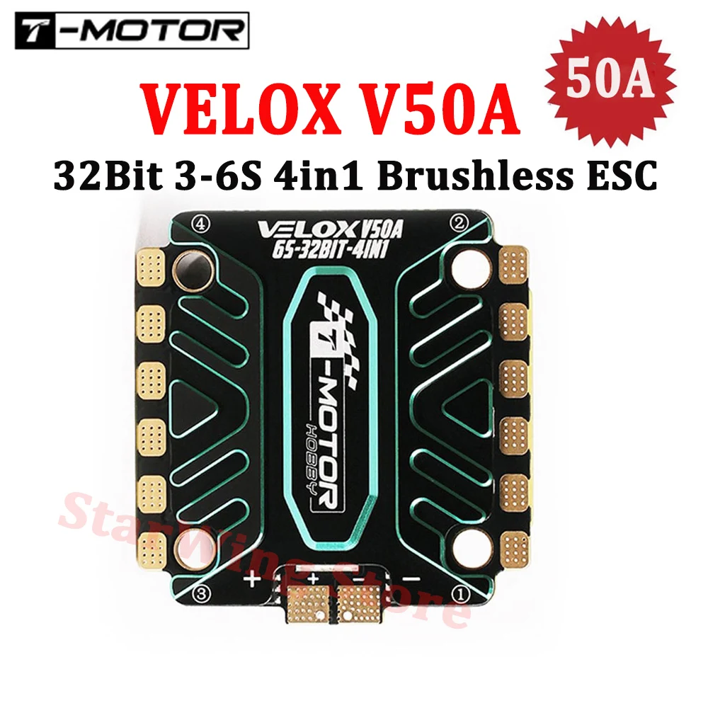 T-Motor VELOX V50A 50A 32Bit BLHELI32 4in1 Brushless ESC 3-6S LIPO W ...
