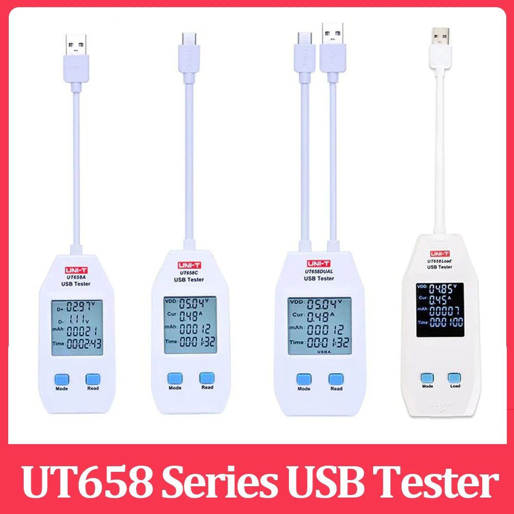 Usb Tester F Current Voltage | Usb Tester Uni Ut658 Dual | Usb Meter ...