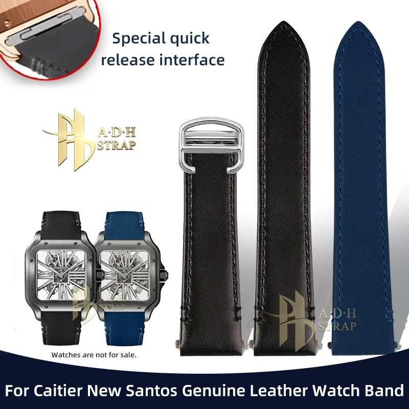 For-New-Cartier-Santos-Cow-Leather-Wathband-WSSA0010-Quick-Release ...