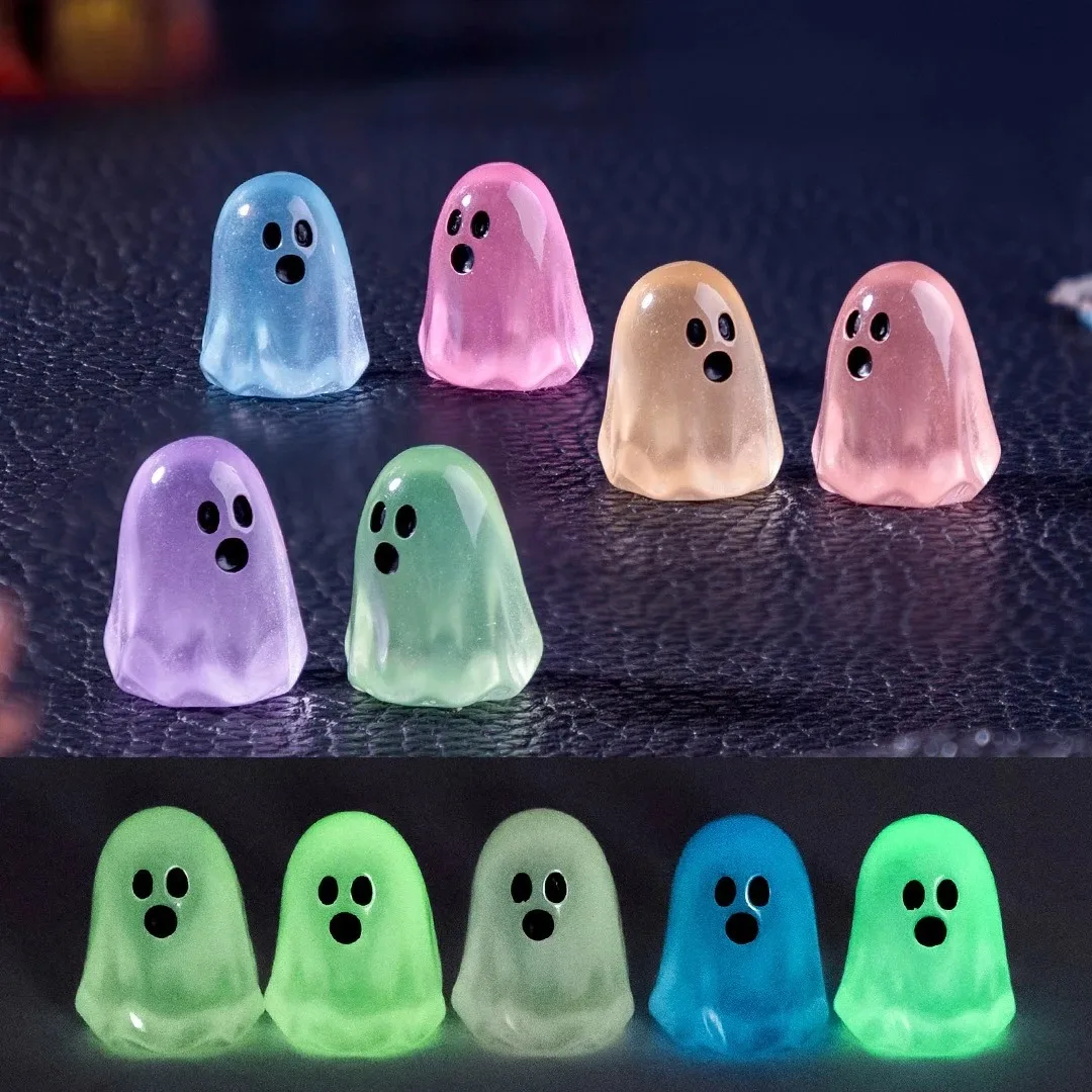 6pcs Luminous Ghost Figures Glowing At Night Action Figure Mini Micro ...