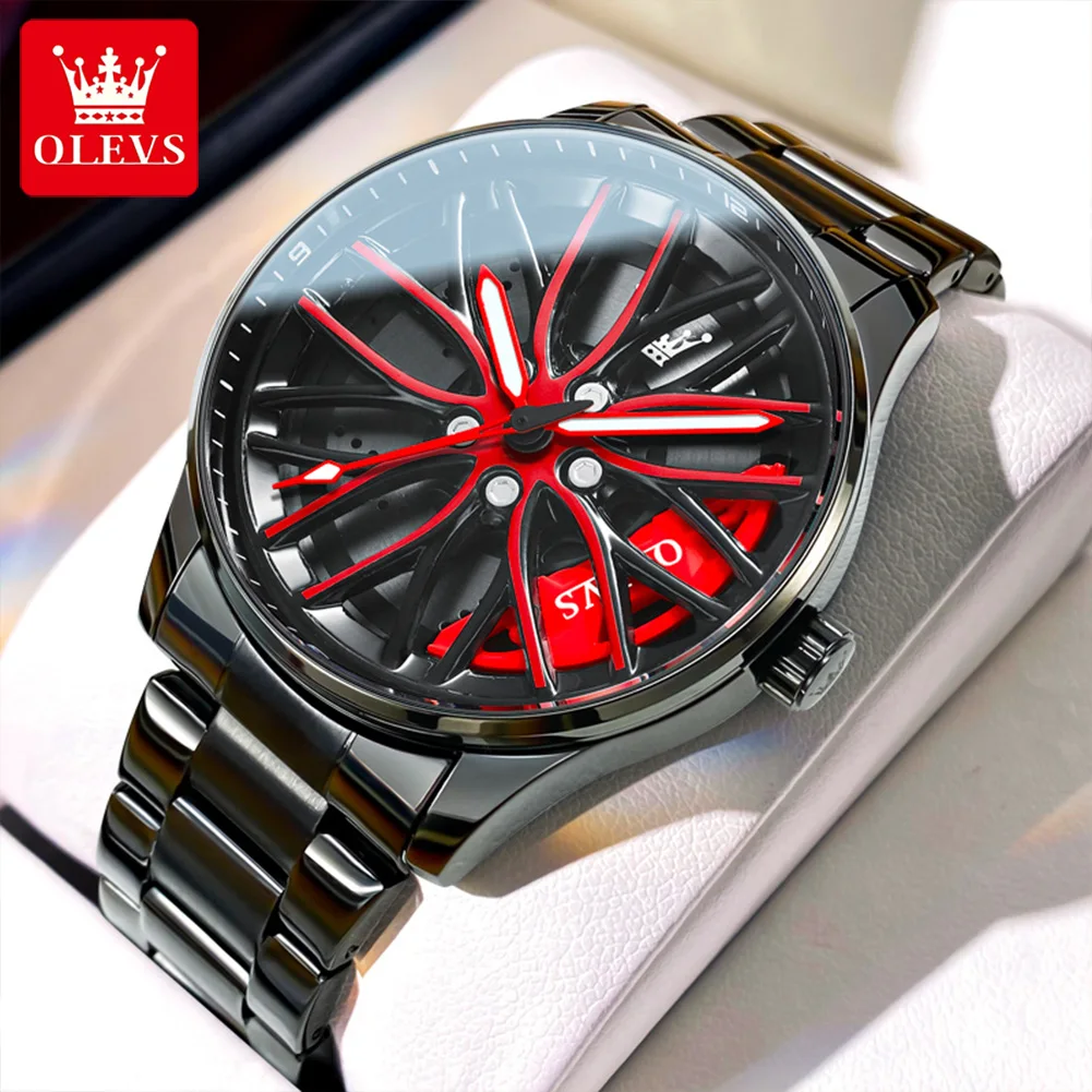 OLEVS-Watch-for-Men-360-Rotary-Dial-Sport-Car-Rim-Wheel-Hub-Waterproof-Luminous-Fashion ...