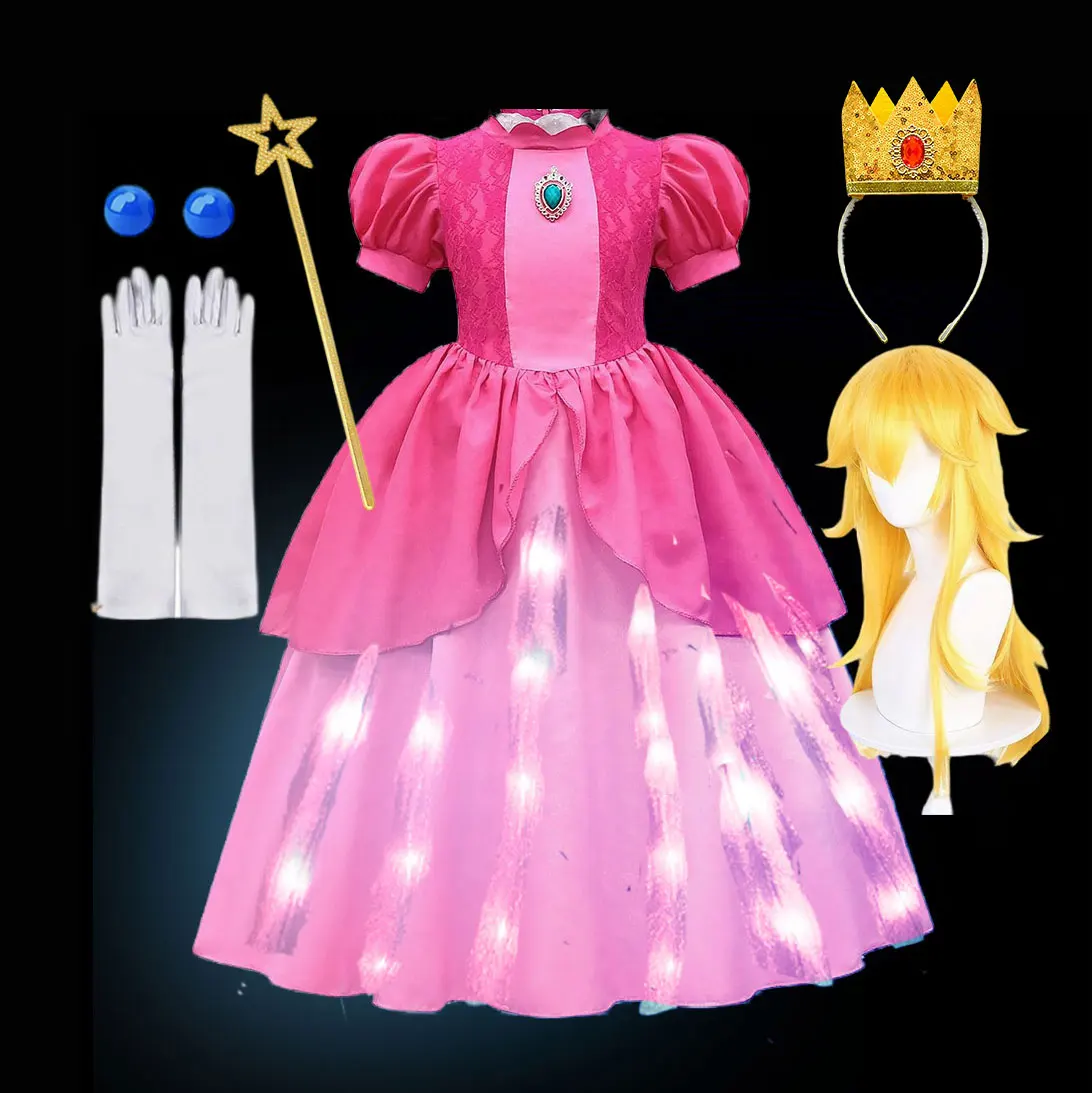 Light-up-Game-Role-Play-Peach-Princess-Costume-Girls-2024-Carnival ...