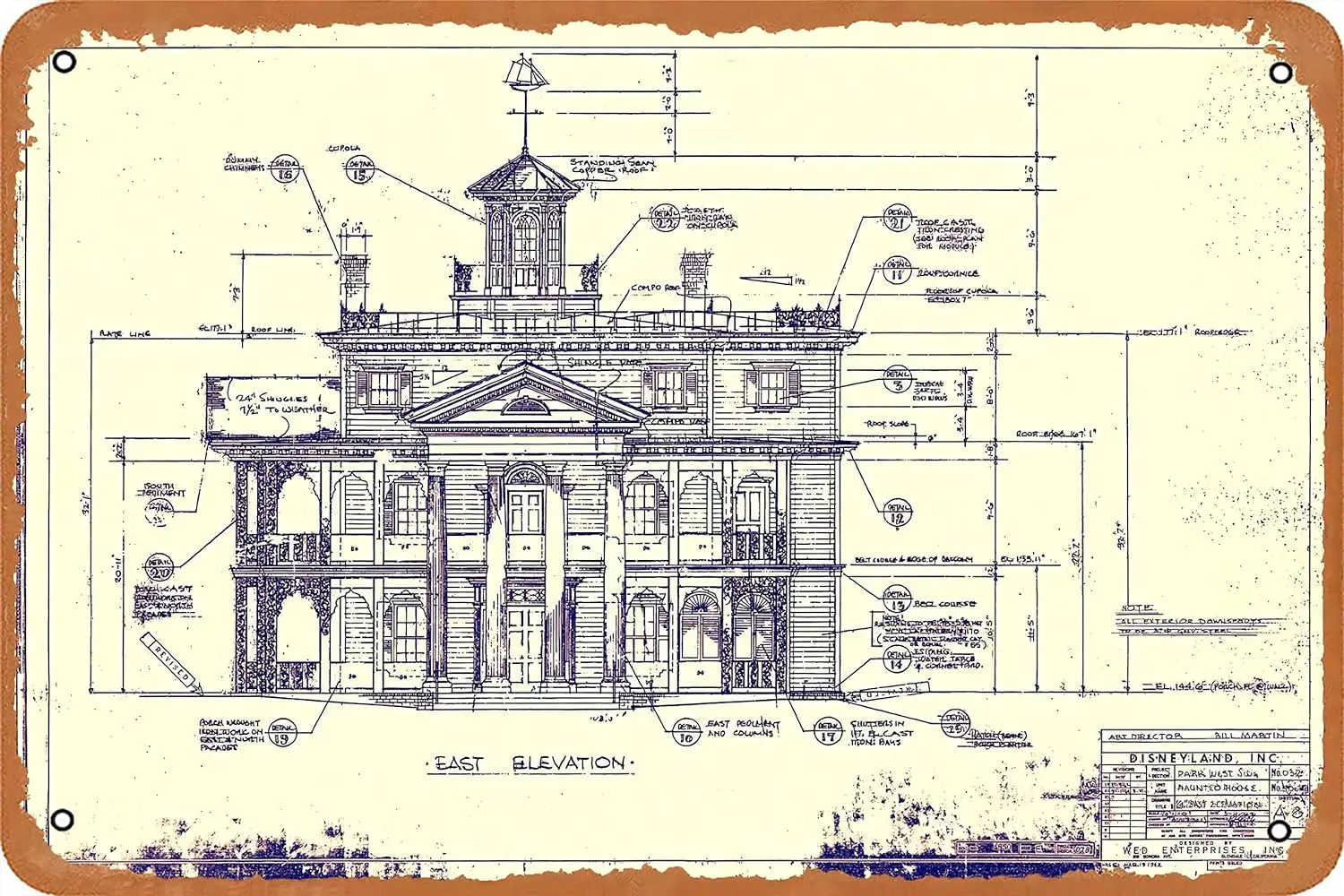 Haunted-Mansion-Blueprint-Vintage-Tin-signage-20-32-x-30-48-cm-Metal ...