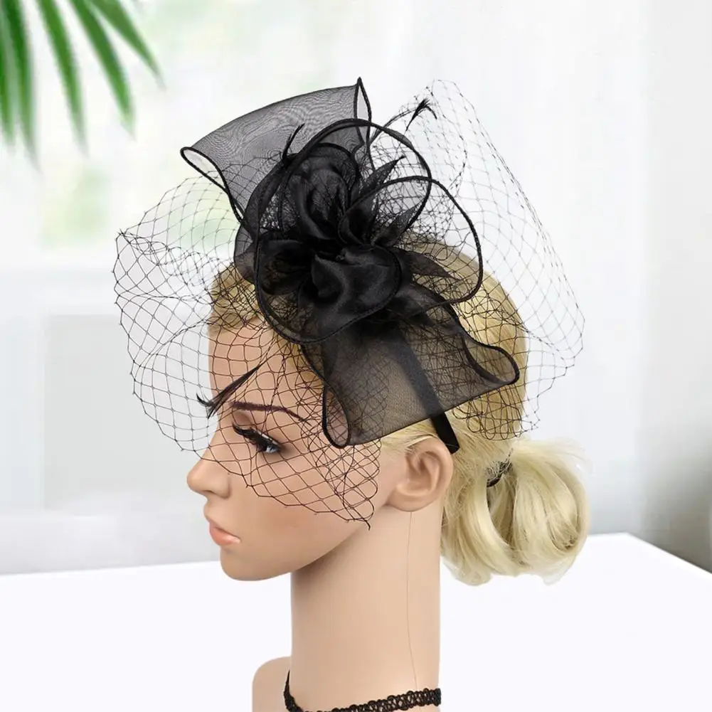 Fascinator Hat Headband Hat Mesh Fishnet Bow-knot Vintage Royal Style ...