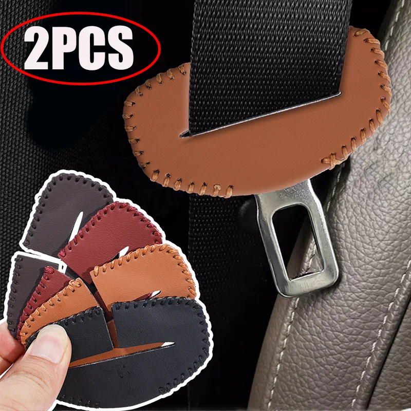 Car-Seat-Belt-Buckle-Protective-Cover-PU-Leather-Protector-Prevent ...