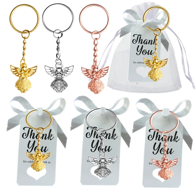 Angel-Keychains-Set-with-Organza-Bags-and-Thank-You-Tags-Baby-Shower ...