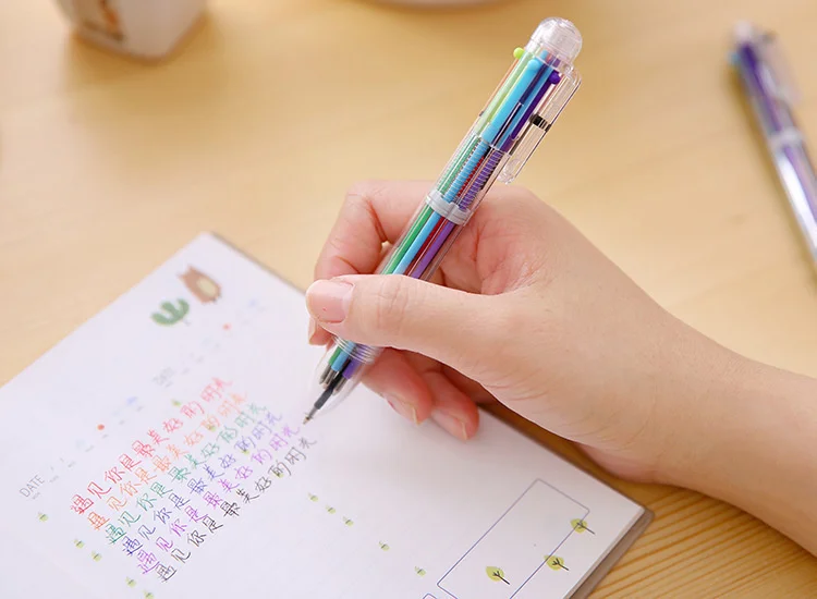 STYLO,6 Colors-Multi-couleur--stylos à bille multicolores 6 couleurs-8 ...