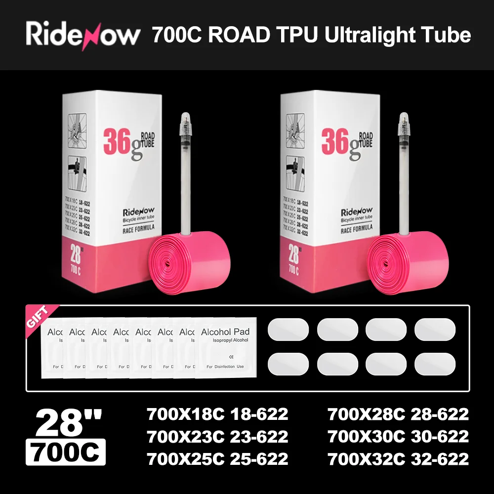 RideNow-Ultralight-Bicycle-TPU-Inner-Tube-700X18-25-28-32c-Road-Bike ...