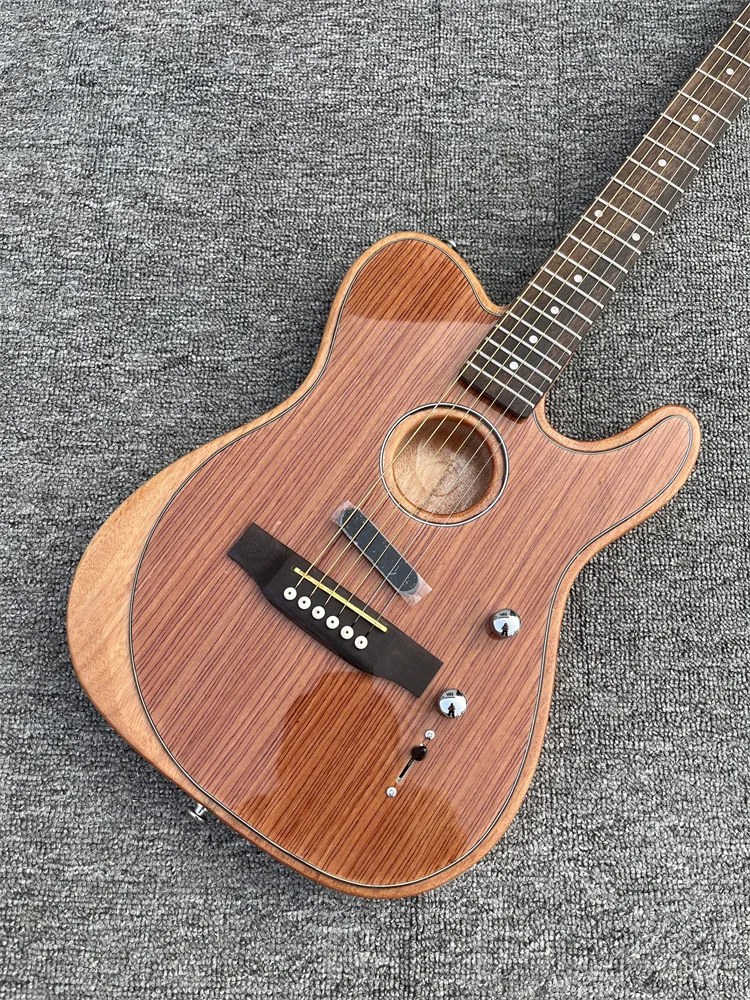 High-quality 6-string TL electric guitar, spruce panel, log color, half ...