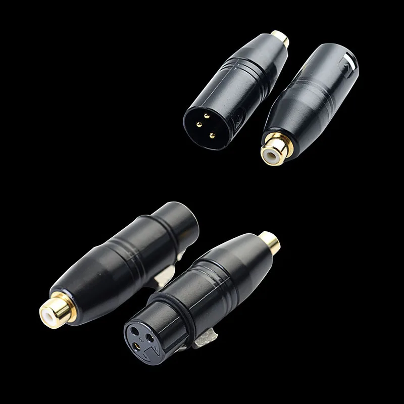 Gold Plated XLR 3PIN Female Male To Rca 3-core RCA Female Plug Audio ...