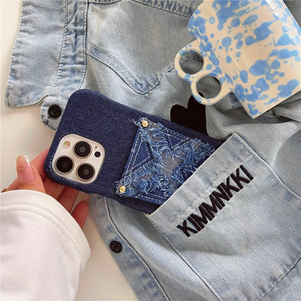 Luxury-Jeans-Denim-Fabric-pocket-Phone-Case-For-iPhone-14-11-12-13-Pro ...