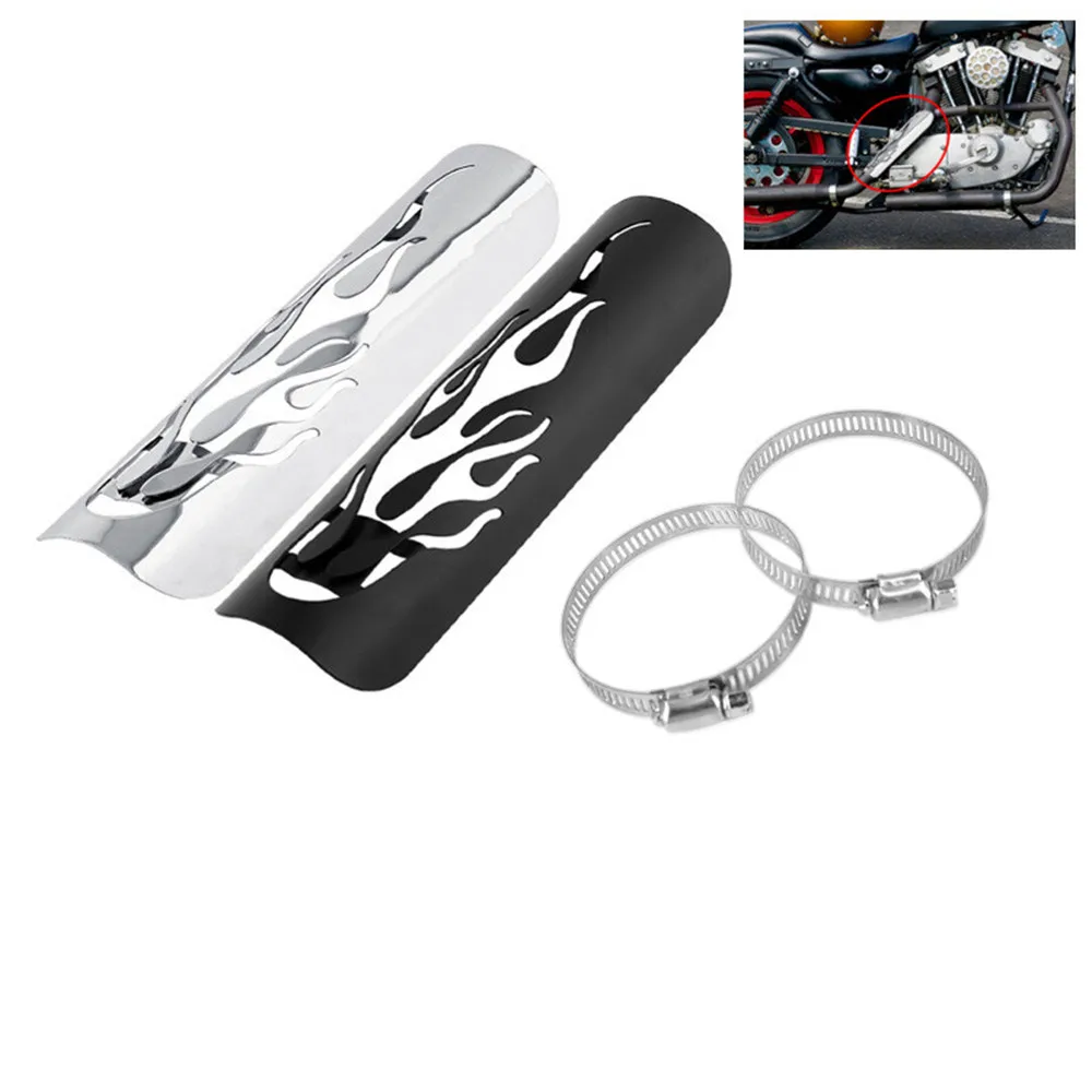 Universal-Motorcycle-Exhaust-Muffler-Pipe-Heat-Shield-Cover-Heel-Guard ...
