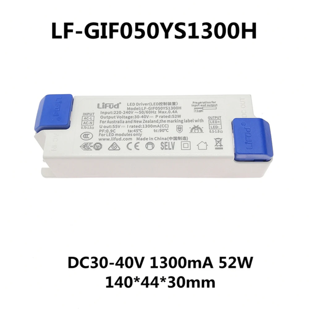 No flicker Lifud LED Driver 52W 1300mA 30-40VDC AC220-240V LF ...