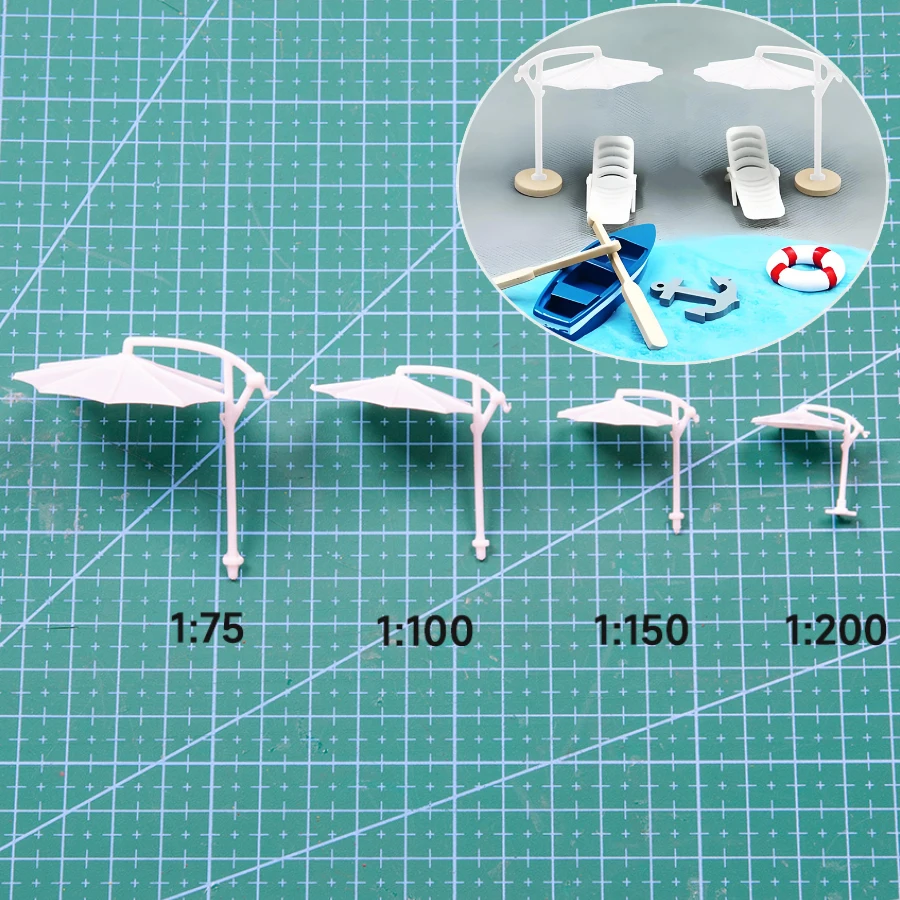 20Pcs/Lot Miniature Sun Umbrella Model Scale 1:75-200 ABS Materials For ...