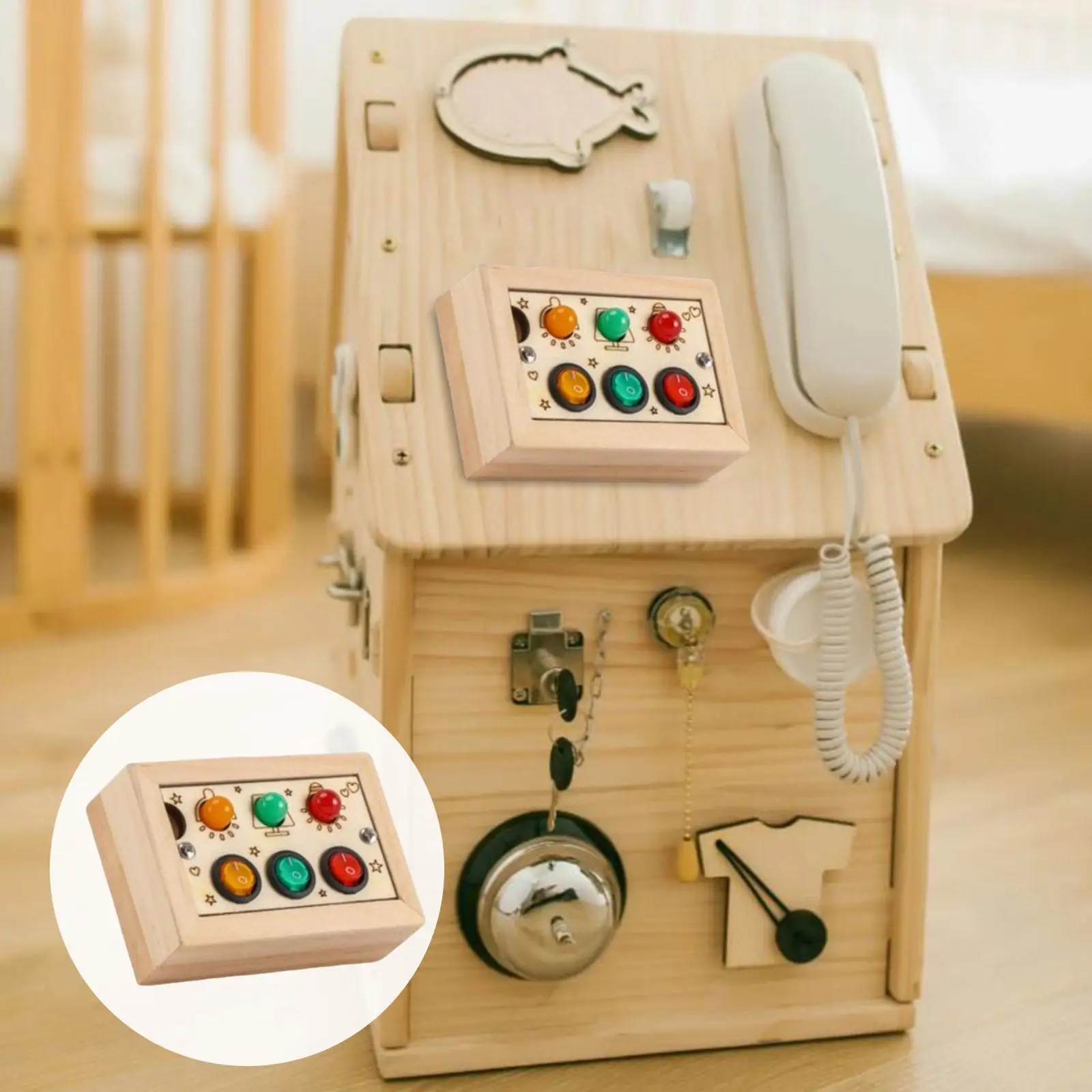 LED-Busy-Board-Teaching-Props-Wood-Control-Panel-Activity-Sensory-Board ...