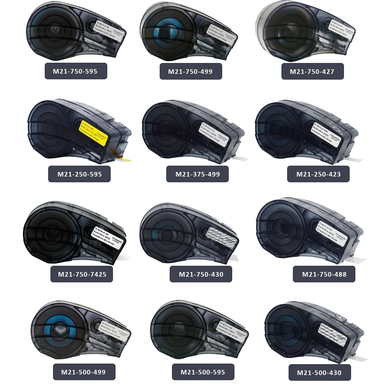 5PK-Cinta-de-cartucho-de-etiquetas-de-vinilo-Nailon-poli-ster-6-53mm-19 ...