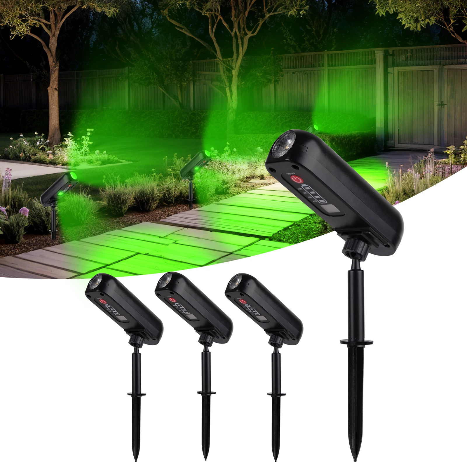 4PCS-Solar-LED-Light-Outdoor-Solar-Wall-Light-IP65-Green-Garden-Light ...