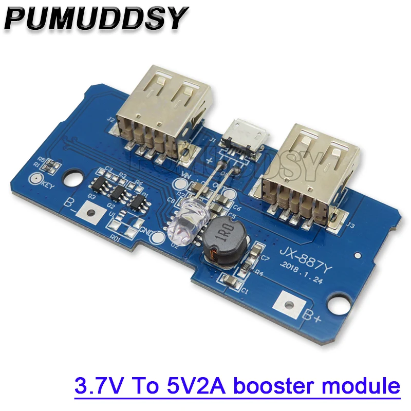 18650 Dual Micro USB 3.7V To 5V 2A Boost Mobile Power Bank DIY 18650 ...