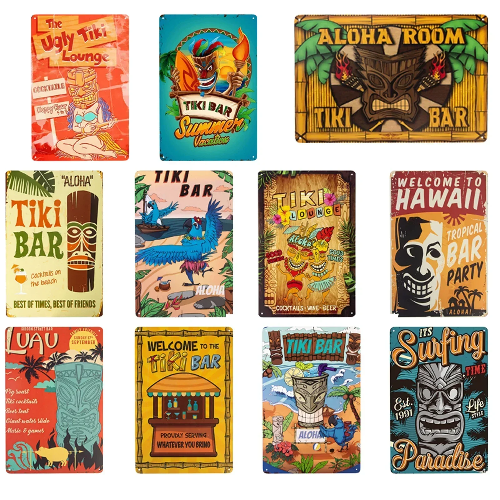 1pc-Tiki-Bar-Metal-Sign-Aloha-Hawaii-Party-Vintage-Sign-Wall-Art-for ...