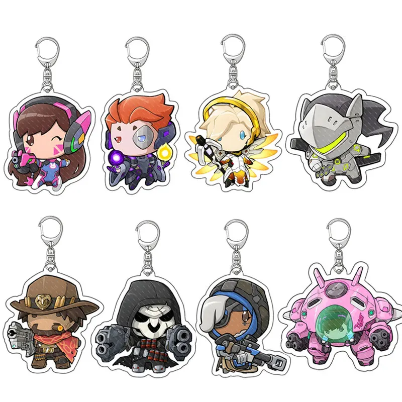 Game-Overwatch-Keychain-Figure-Pendant-Key-Chain-Anime-Accessories ...