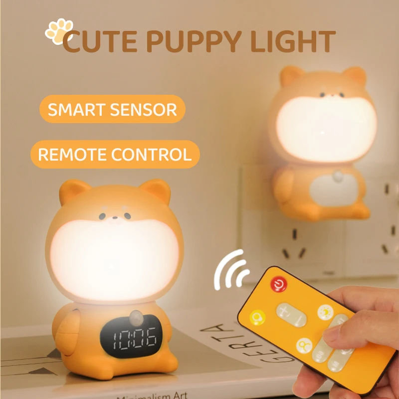Cute Pet Wall Lamp Animal Night Light Plug-In Induction Night Light ...