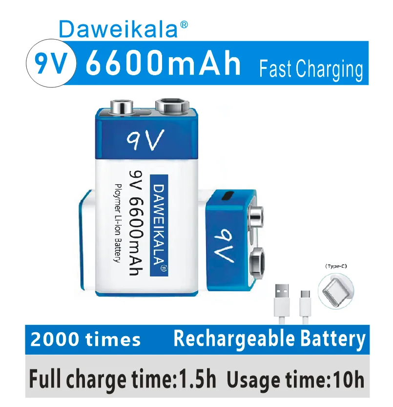 2023New-9V-6600mah-lithium-ion-fast-rechargeable-battery-teyt-c ...