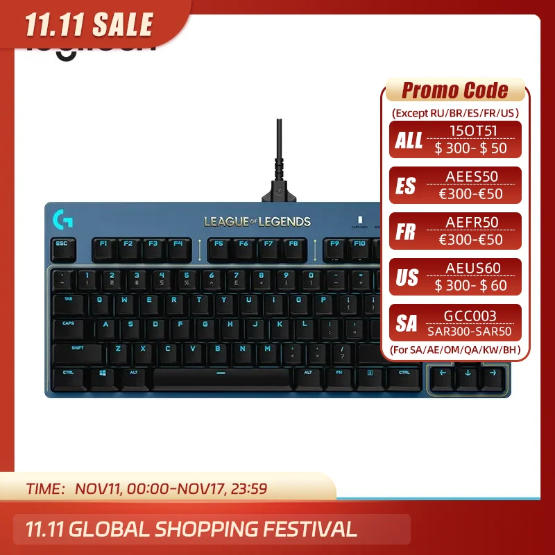 Logitech-GPROX-87-Keys-Hex-Co-branded-LOL-Mechanical-Short-Keyboard-RGB ...