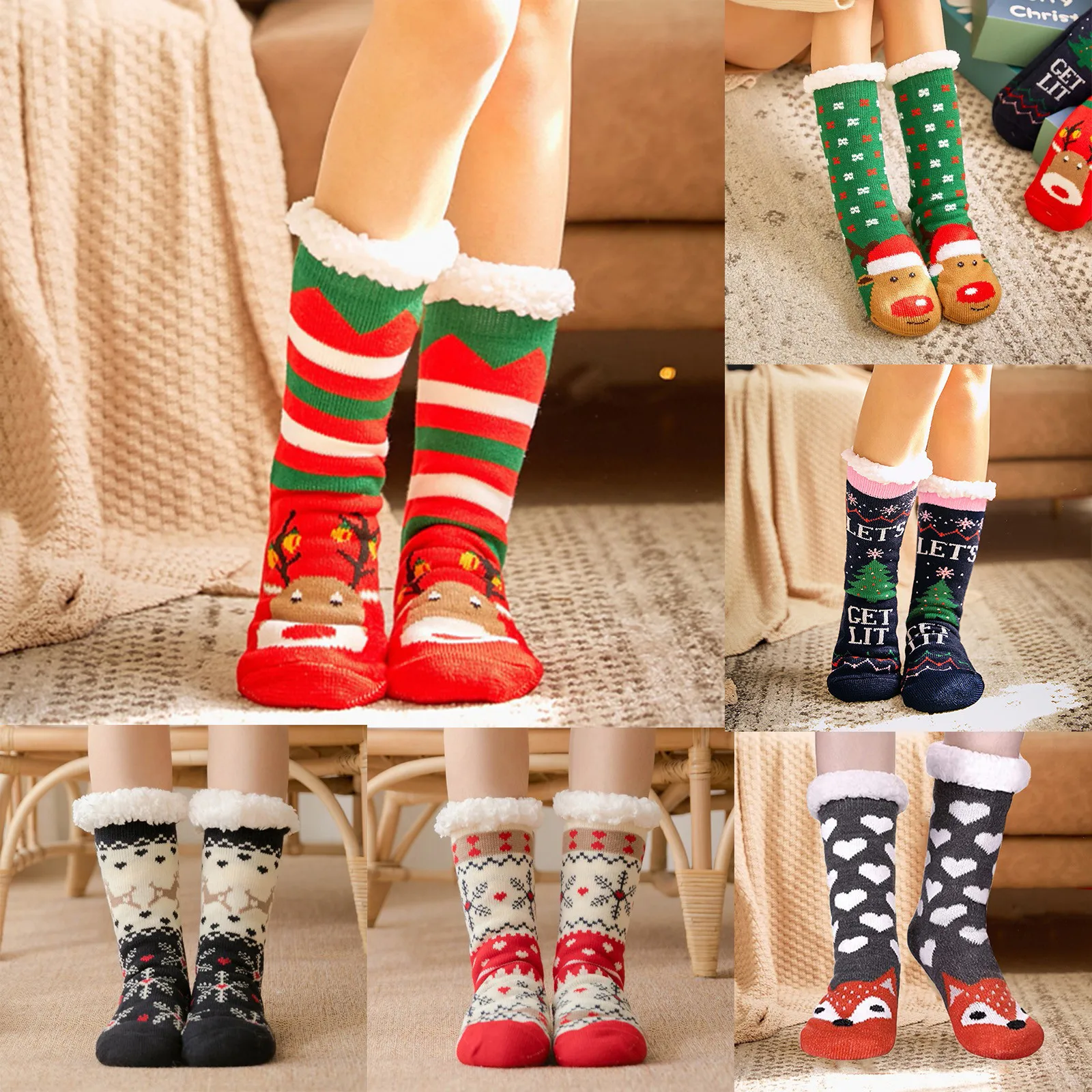 Fleece-Lined-Fluffy-Winter-Socks-2024-Christmas-Women-s-Cute-Cartoon ...