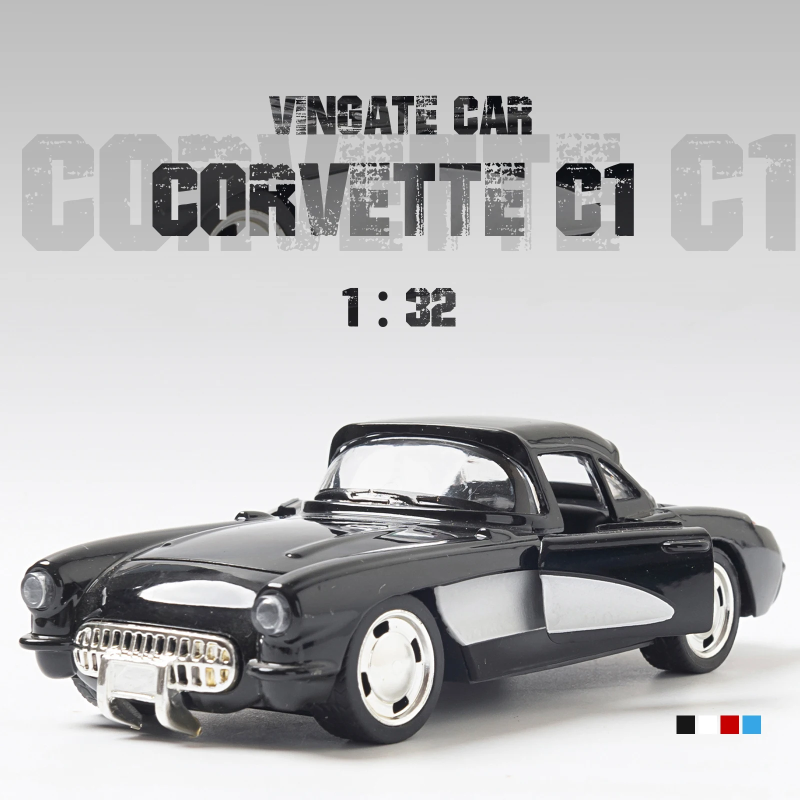 1-32-Alloy-Diecast-Chevy-Corvette-C1-1957-Vintage-Car-Model-Pull-Back ...