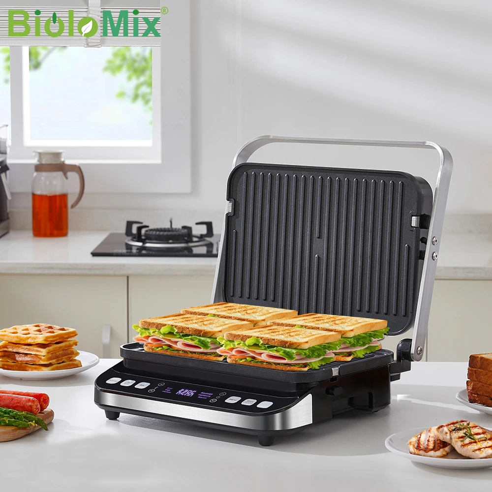 Biolomix 2000w 6-in-1 Electric Grills For Barbecue, Digital Griddle ...