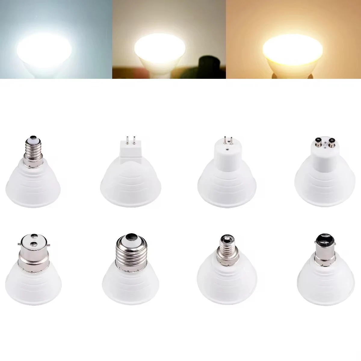 Dimmable 7W LED Spotlight E12 E14 E27 E26 B22 B15 GU10 MR16 GU5.3 COB ...