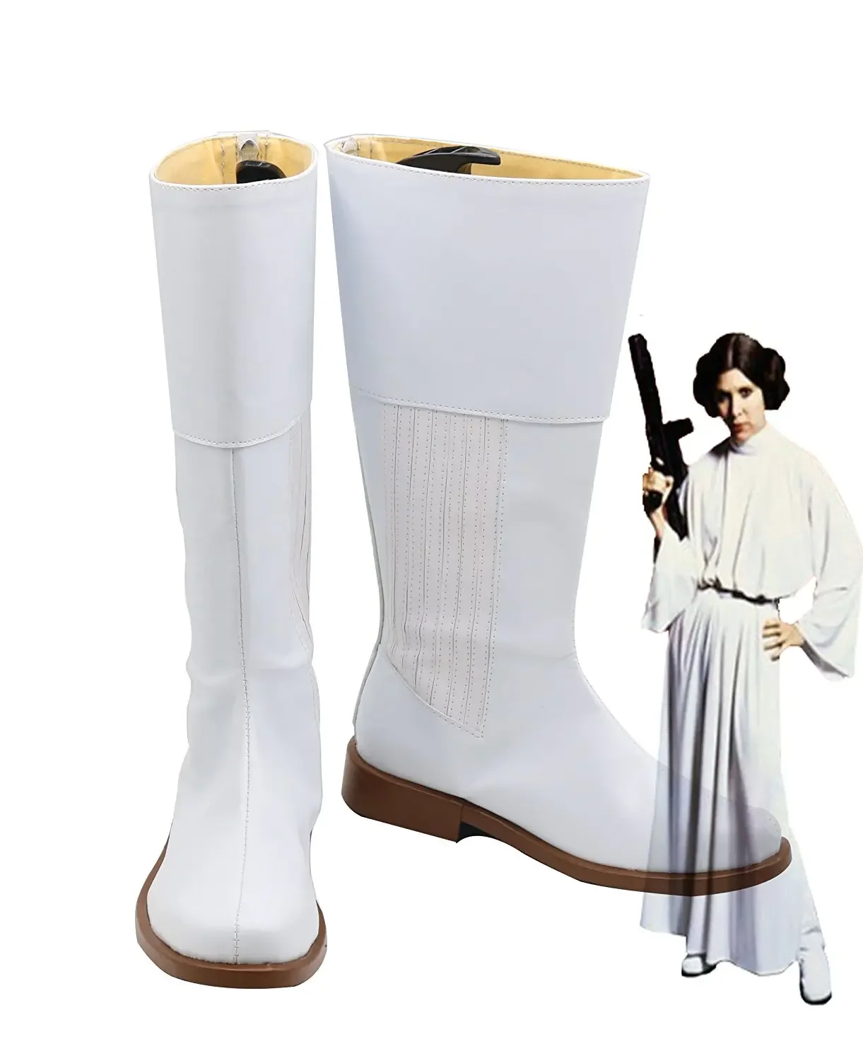 Princess Leia Organa Solo Cosplay Shoes White Boots Custom Made ...