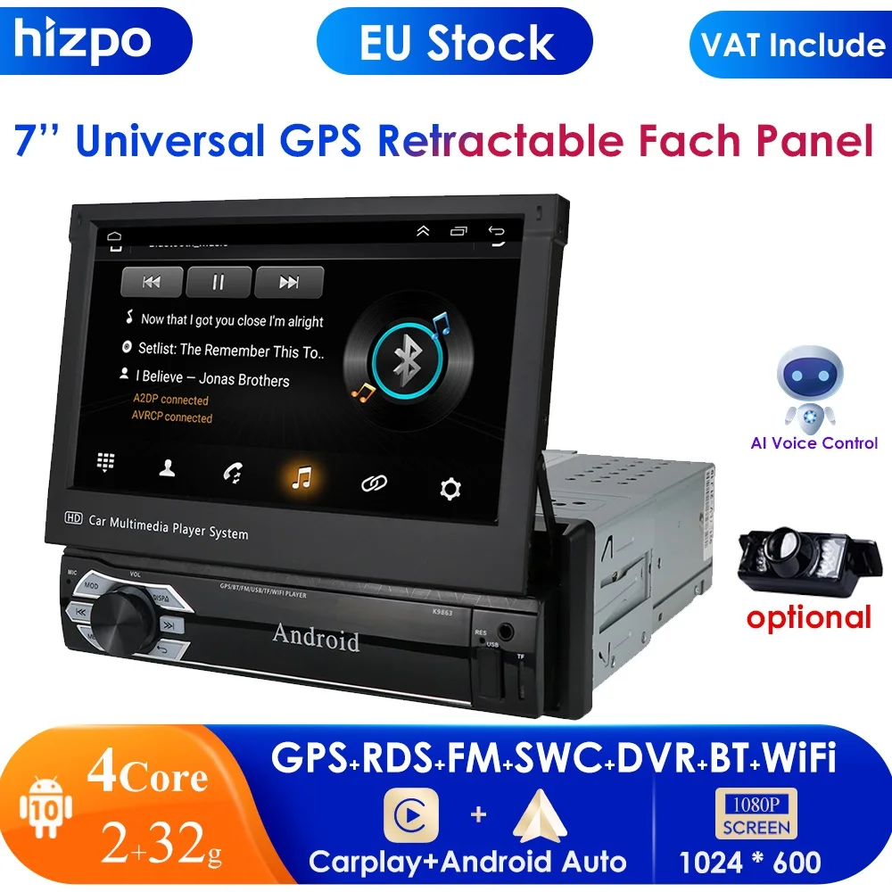 Carplay Universal 1Din Android samochodowy odtwarzacz multimedialny ...